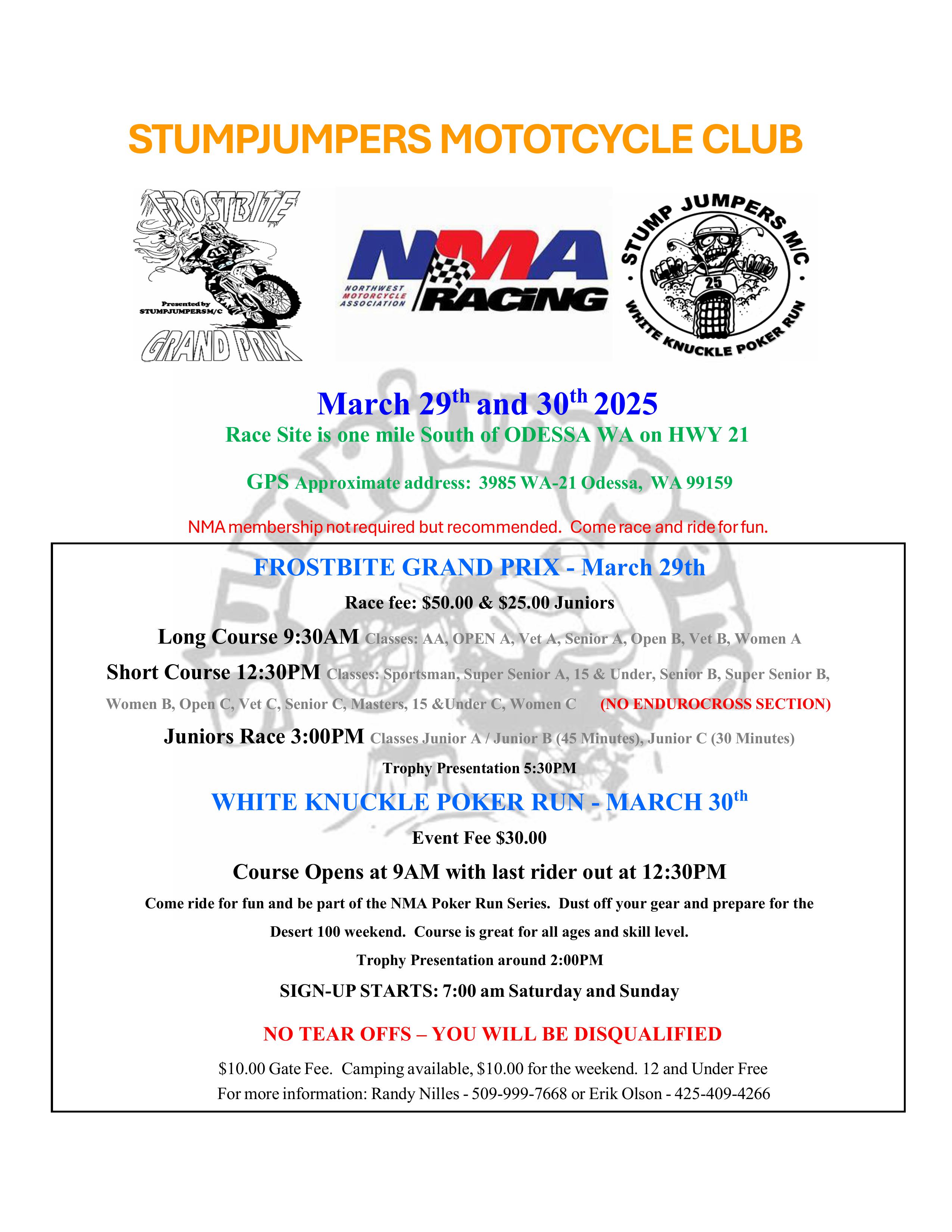 Frostbite Grand Prix – White Knuckle Poker Run – Stumpjumpers ...